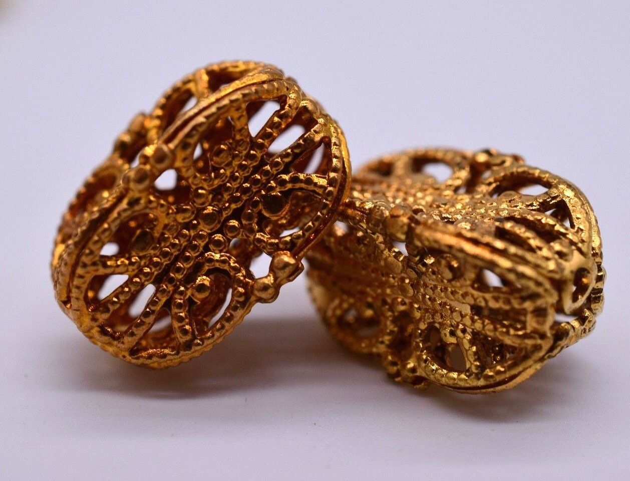 Gold Tone Filigree Tube Barrel Spacer Beads 18 mm Vintage | eBay